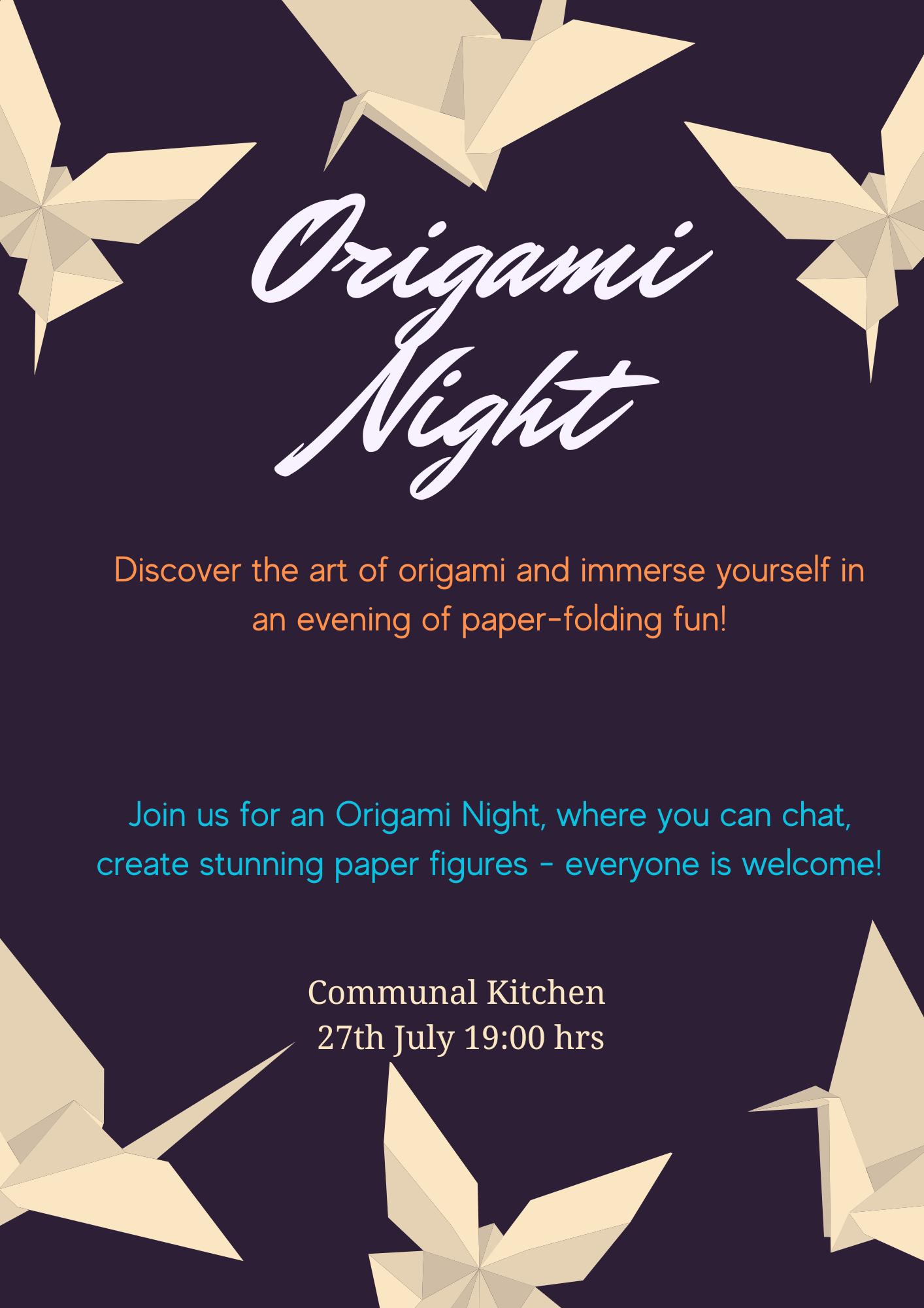 Origami Night – My Iglu Flagstaff Gardens